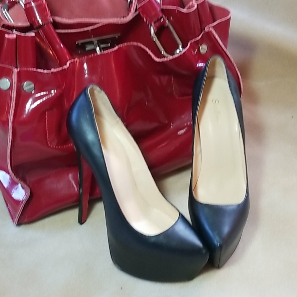 Red High Heel Platform Shoes - Gem